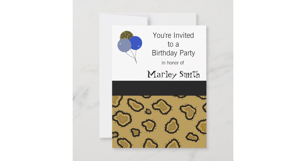 Leopard Print Birthday Invitations | Zazzle