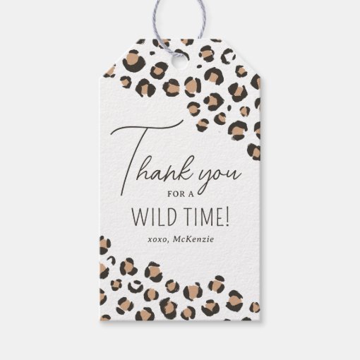 Leopard Print Birthday Party Gift Tags | Zazzle