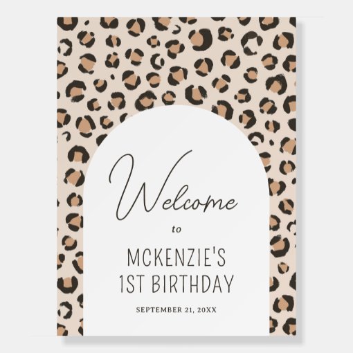 Leopard Print Birthday Party Welcome Sign | Zazzle