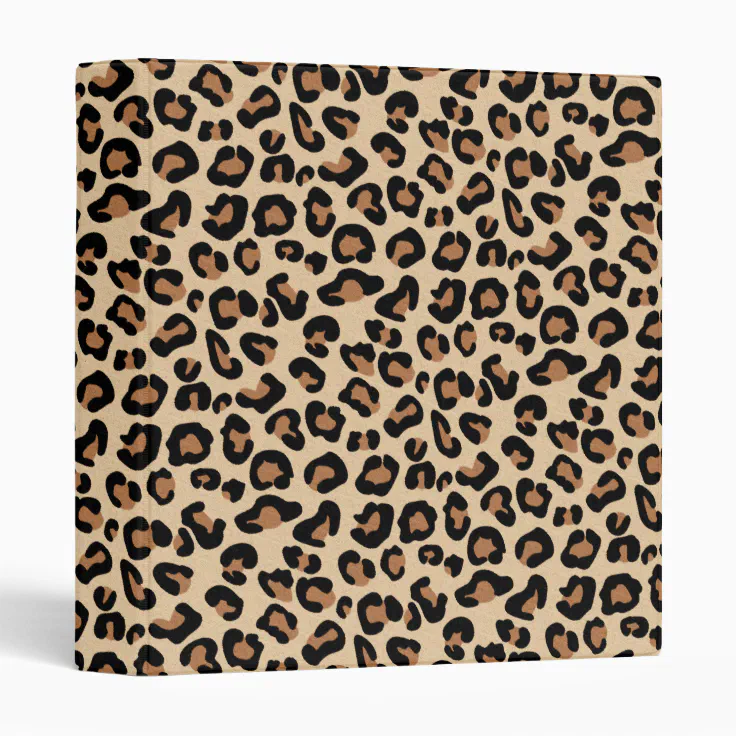 Leopard Print, Black, Brown, Rust and Tan 3 Ring Binder | Zazzle