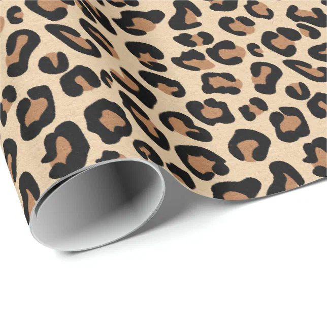 Leopard Print, Black, Brown, Rust and Tan Wrapping Paper | Zazzle