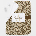 Leopard Print Brown Tan Peach Swaddle Blanket | Zazzle