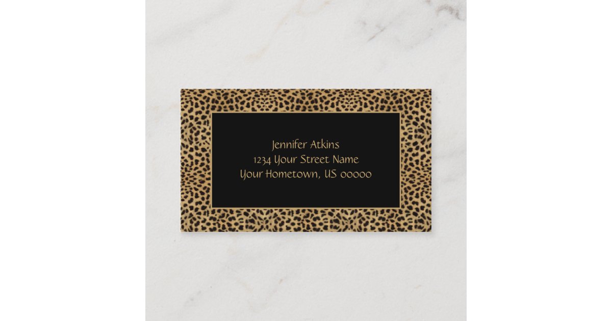 Leopard Print Business Card | Zazzle