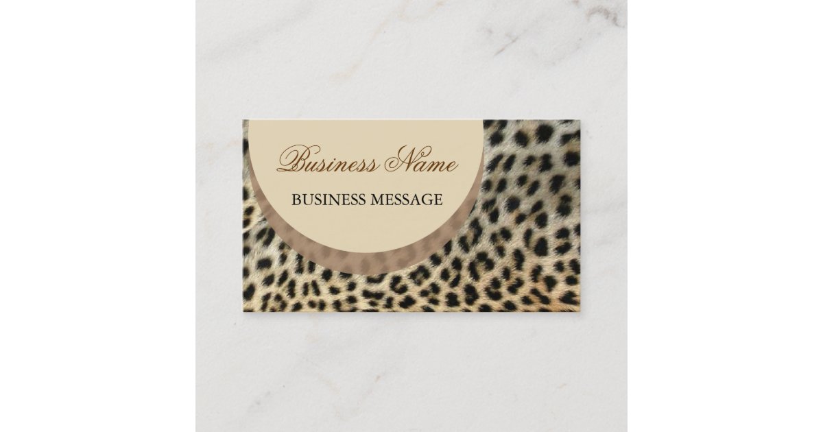 Leopard Print Business Card Template | Zazzle
