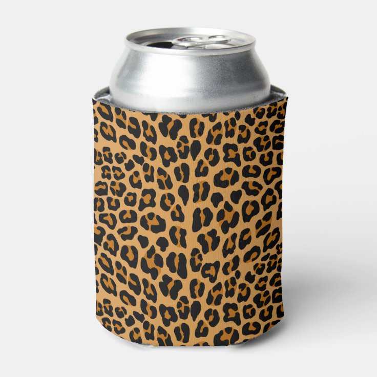 Leopard print can cooler | Zazzle