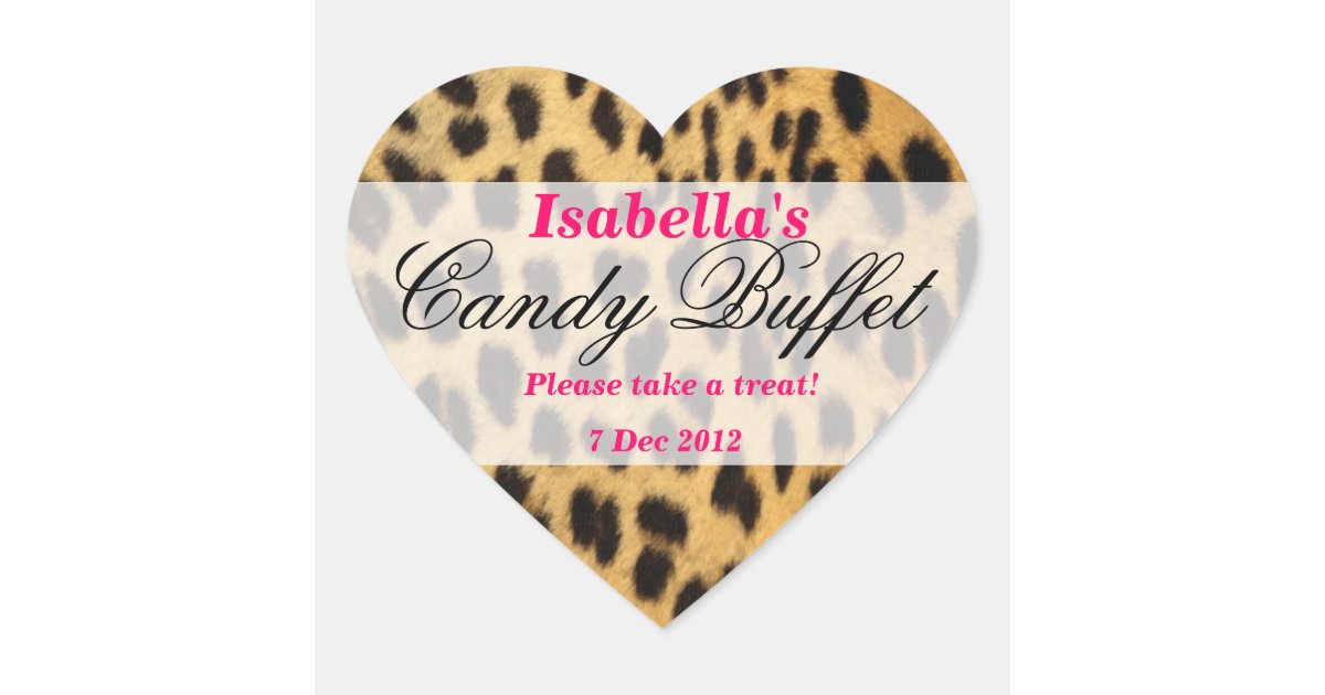 Leopard Print Candy Buffet Sticker | Zazzle