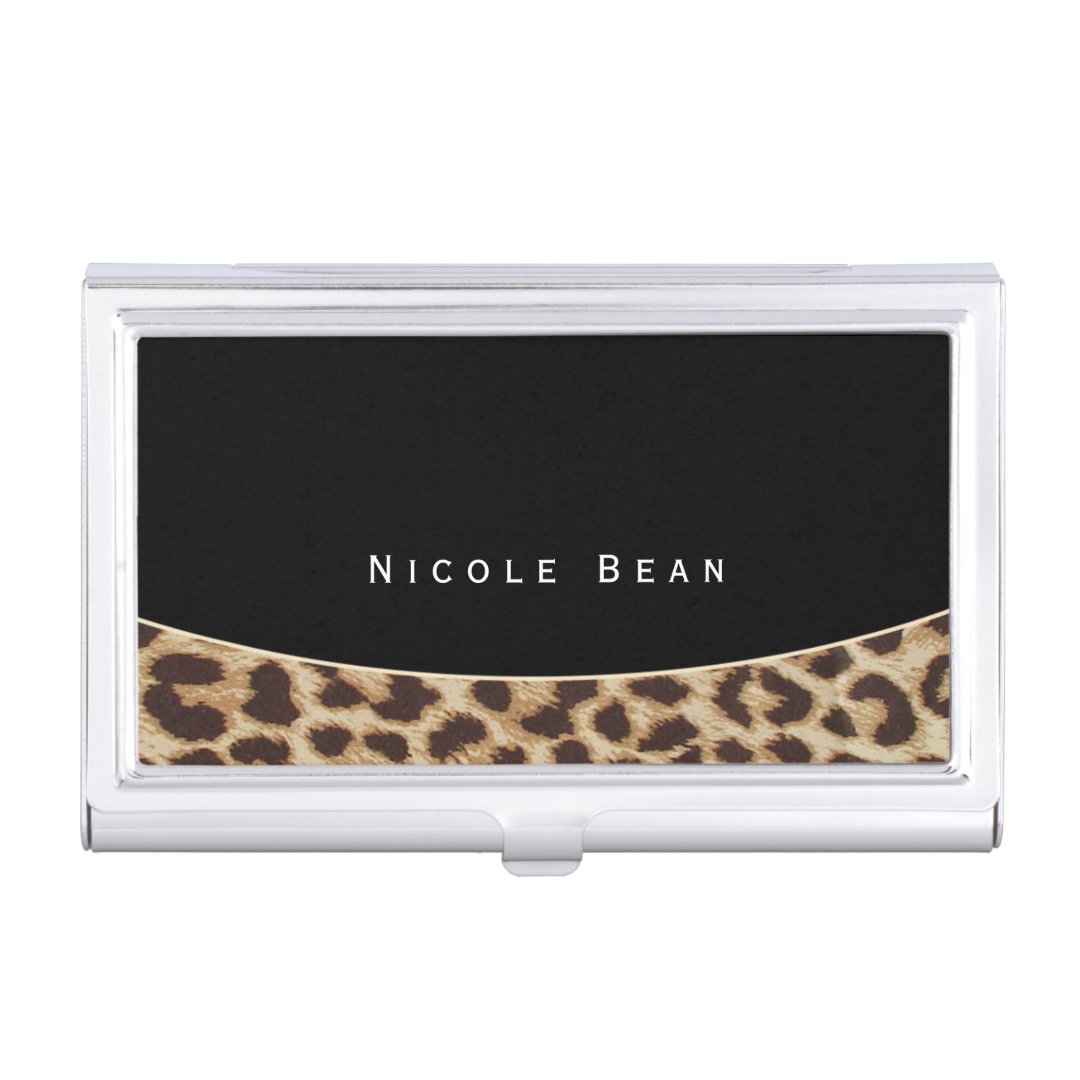 Leopard Print Cheetah Glamour Business Card Holder | Zazzle