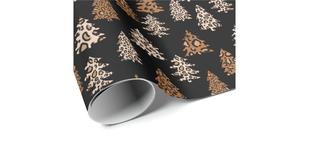 Leopard Print Christmas wrapping paper | Zazzle