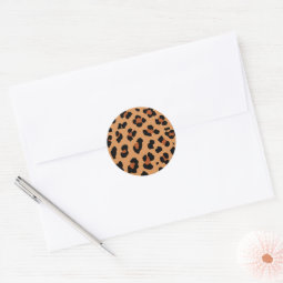 Leopard Print Classic Round Sticker | Zazzle