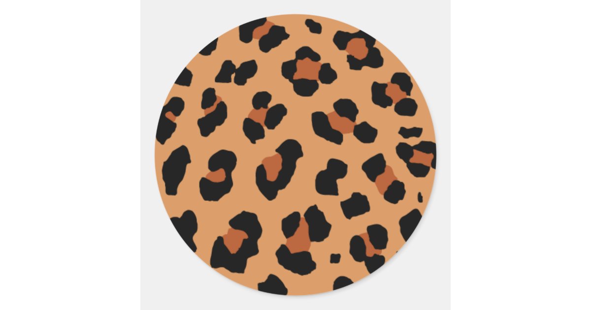 Leopard Print Classic Round Sticker | Zazzle