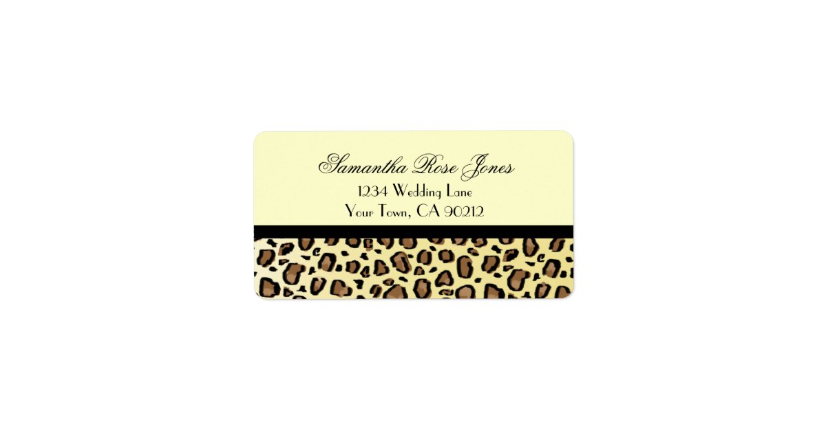 Leopard Print Custom Address Label | Zazzle