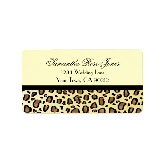 Leopard Print Custom Address Label | Zazzle