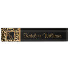Leopard Print Custom Monogram Desk Name Plate | Zazzle