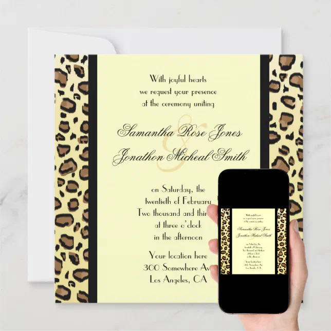 Leopard Print Custom Wedding Invitation | Zazzle