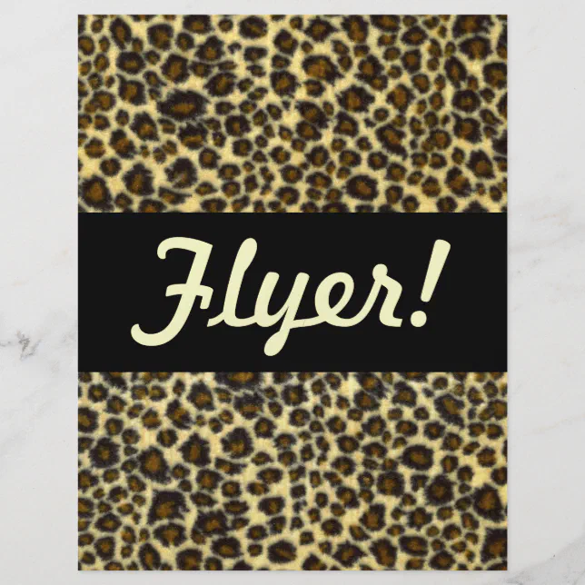 Leopard Print Customizable Flyer | Zazzle
