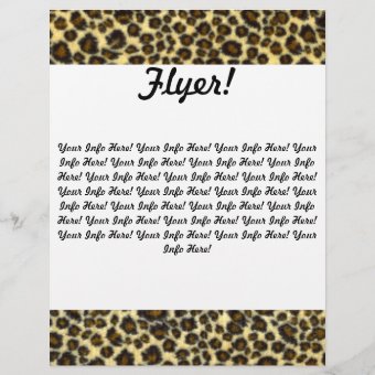 Leopard Print Customizable Flyer | Zazzle