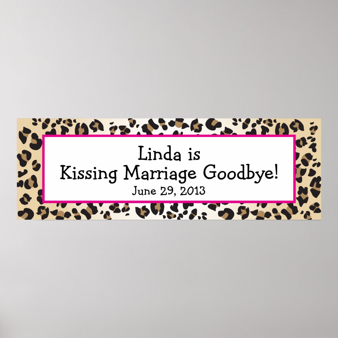 Leopard Print Divorce Party Banner | Zazzle