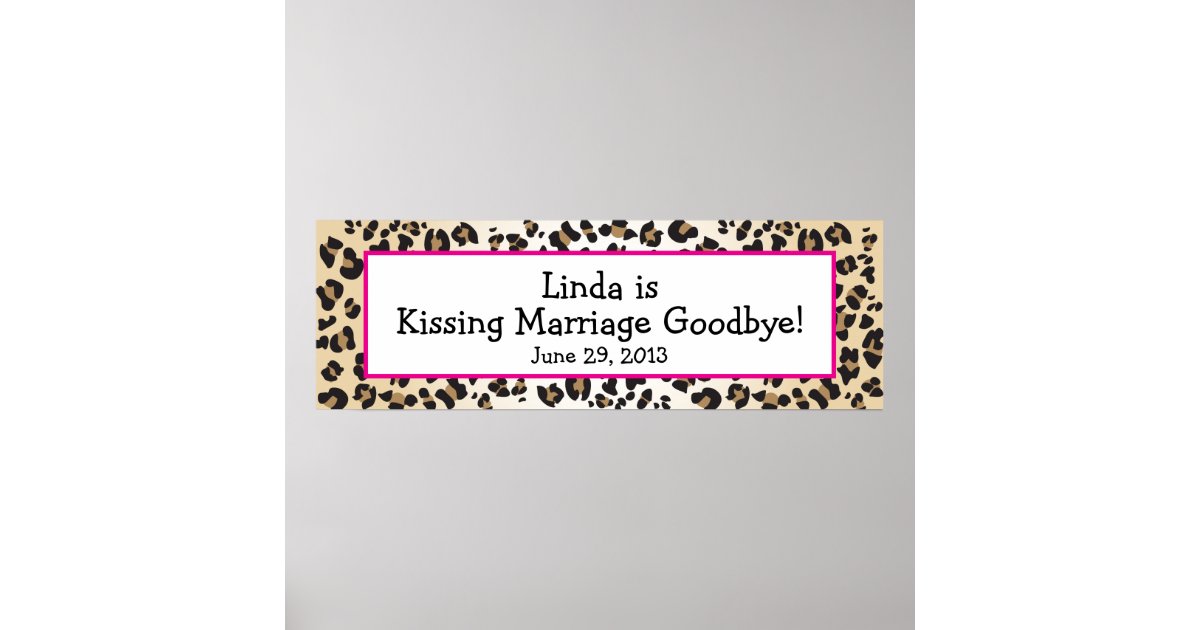 Leopard Print Divorce Party Banner | Zazzle