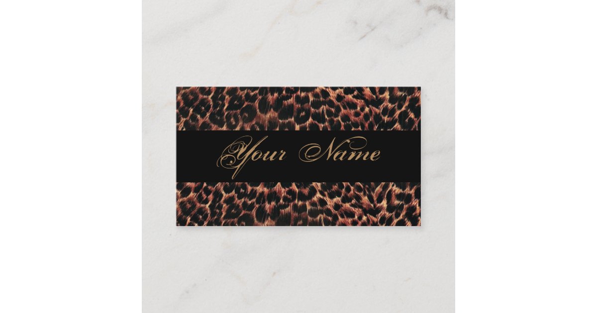 Leopard Print Elegance Business Card | Zazzle