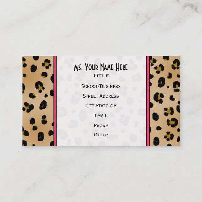 Leopard Print Fashion Business Card | Zazzle