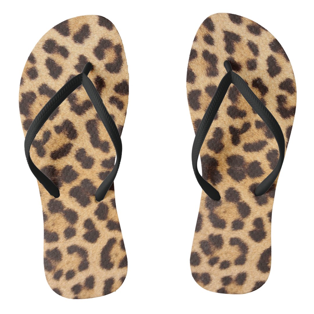 Leopard Print Flip Flops | Zazzle