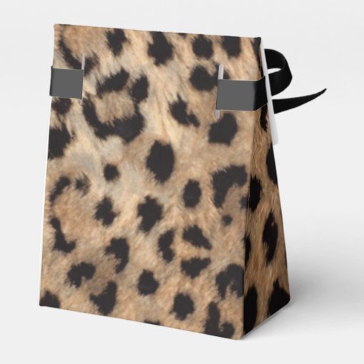 Leopard Print & Gold Foil Chic Party Favor Boxes | Zazzle