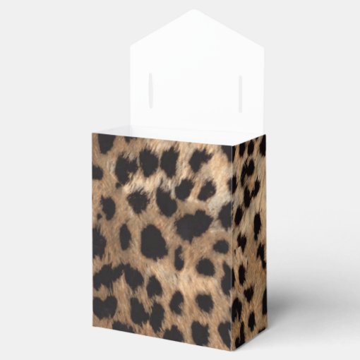 Leopard Print & Gold Foil Chic Party Favor Boxes | Zazzle