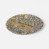 Leopard Print Gold Glitter Sparkle Paper Plates | Zazzle