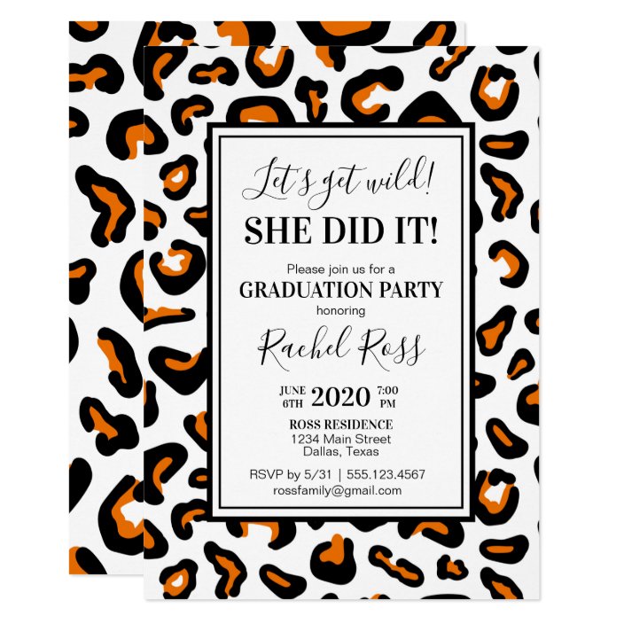 Leopard Print Graduation Party Invitation | Zazzle.com