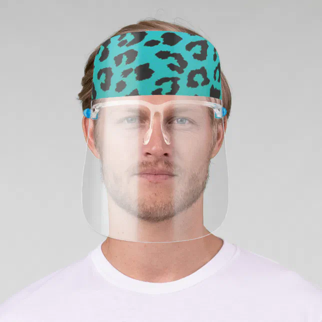 Leopard Print Green Face Shield | Zazzle