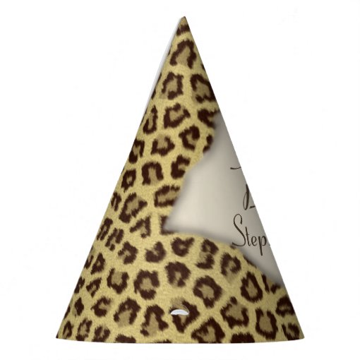 Leopard Print Happy Birthday Party Hat | Zazzle