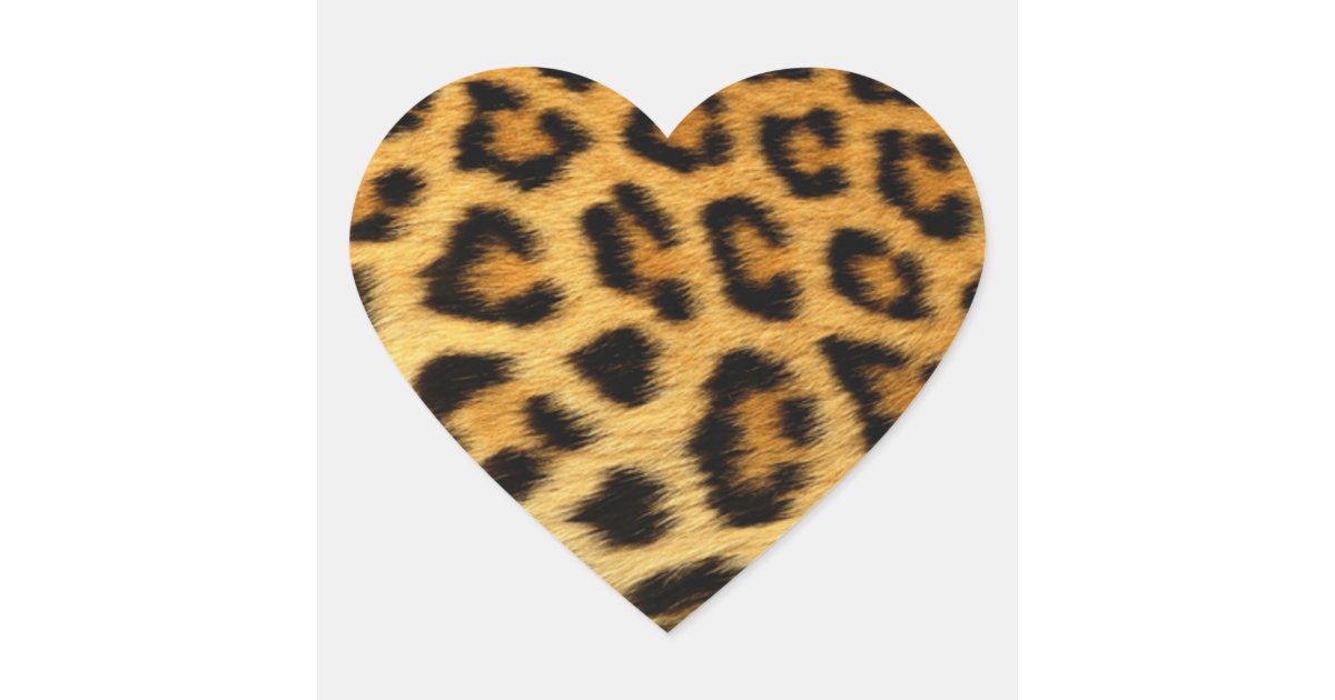 Leopard Print Heart Sticker | Zazzle
