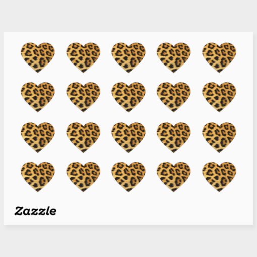 Leopard Print Heart Sticker | Zazzle