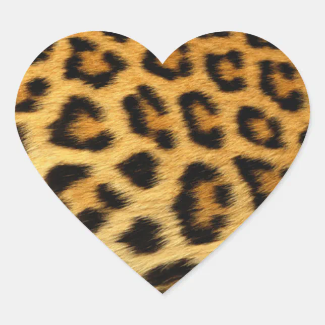 Leopard Print Heart Sticker | Zazzle