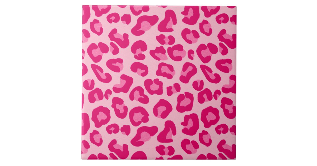 Leopard Print in Pastel Pink, Hot Pink and Fuchsia Ceramic Tile | Zazzle