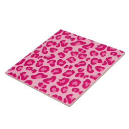 Leopard Print in Pastel Pink, Hot Pink and Fuchsia Ceramic Tile | Zazzle