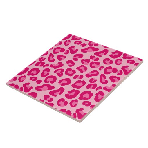 Leopard Print in Pastel Pink, Hot Pink and Fuchsia Ceramic Tile | Zazzle