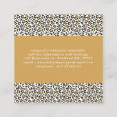 Leopard print initial typography bold modern gold square business card ...