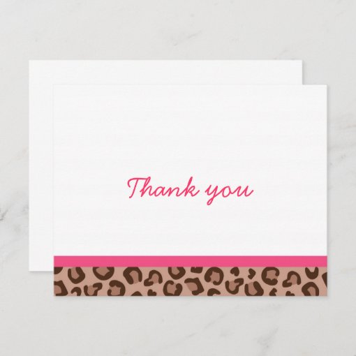 Leopard Print Jungle Thank You Note Cards | Zazzle