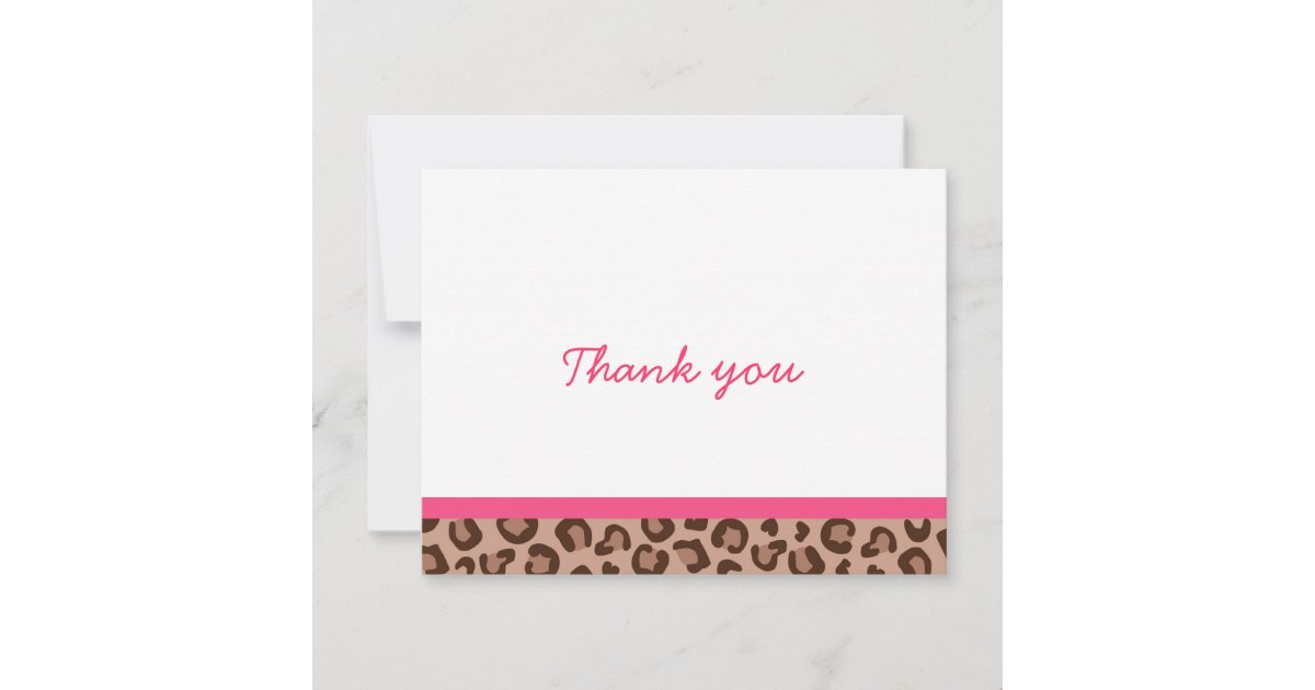 Leopard Print Jungle Thank You Note Cards | Zazzle