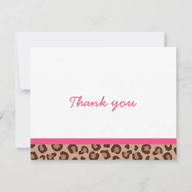 Leopard Print Jungle Thank You Note Cards | Zazzle