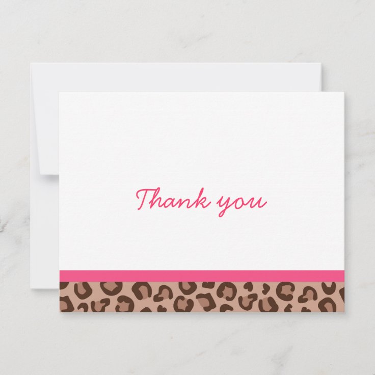 Leopard Print Jungle Thank You Note Cards | Zazzle