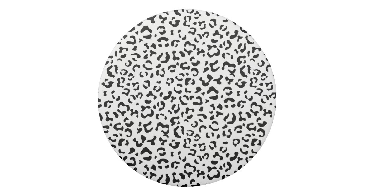 Leopard Print, Leopard Spots, Black And White Eraser | Zazzle