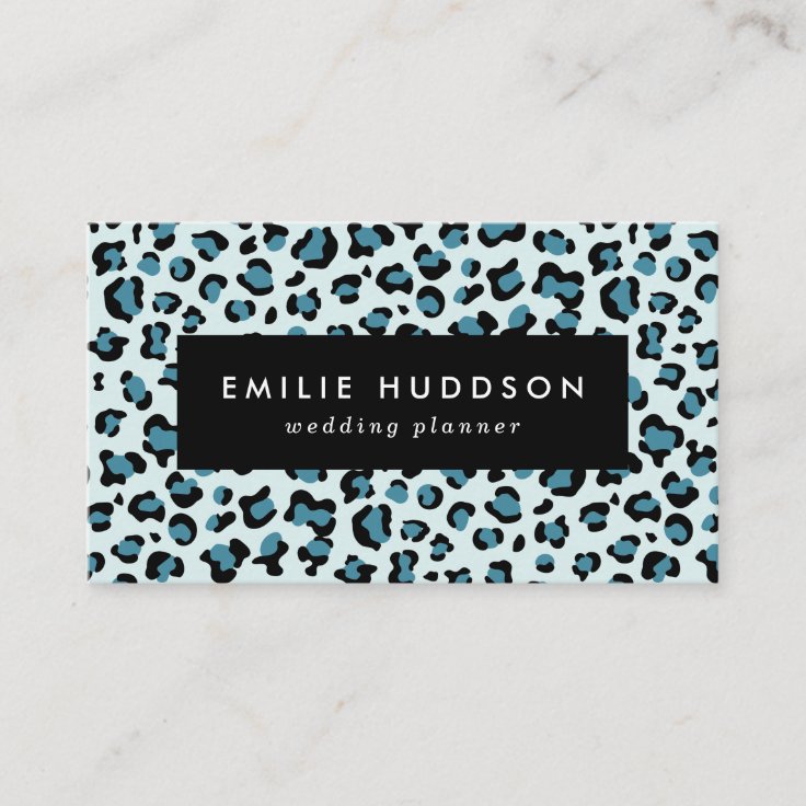Leopard Print, Leopard Spots, Blue Leopard Business Card | Zazzle