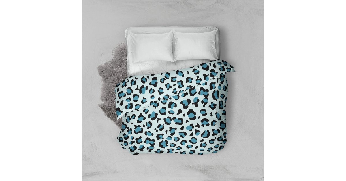 Leopard Print, Leopard Spots, Blue Leopard Duvet Cover | Zazzle