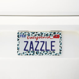 Leopard Print, Leopard Spots, Blue Leopard License Plate Frame | Zazzle