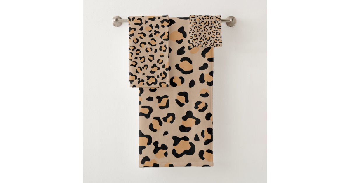 Leopard Print, Leopard Spots, Brown Leopard Bath Towel Set | Zazzle