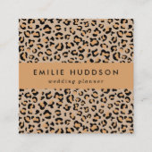 Leopard Print, Leopard Spots, Brown Leopard Square Business Card | Zazzle