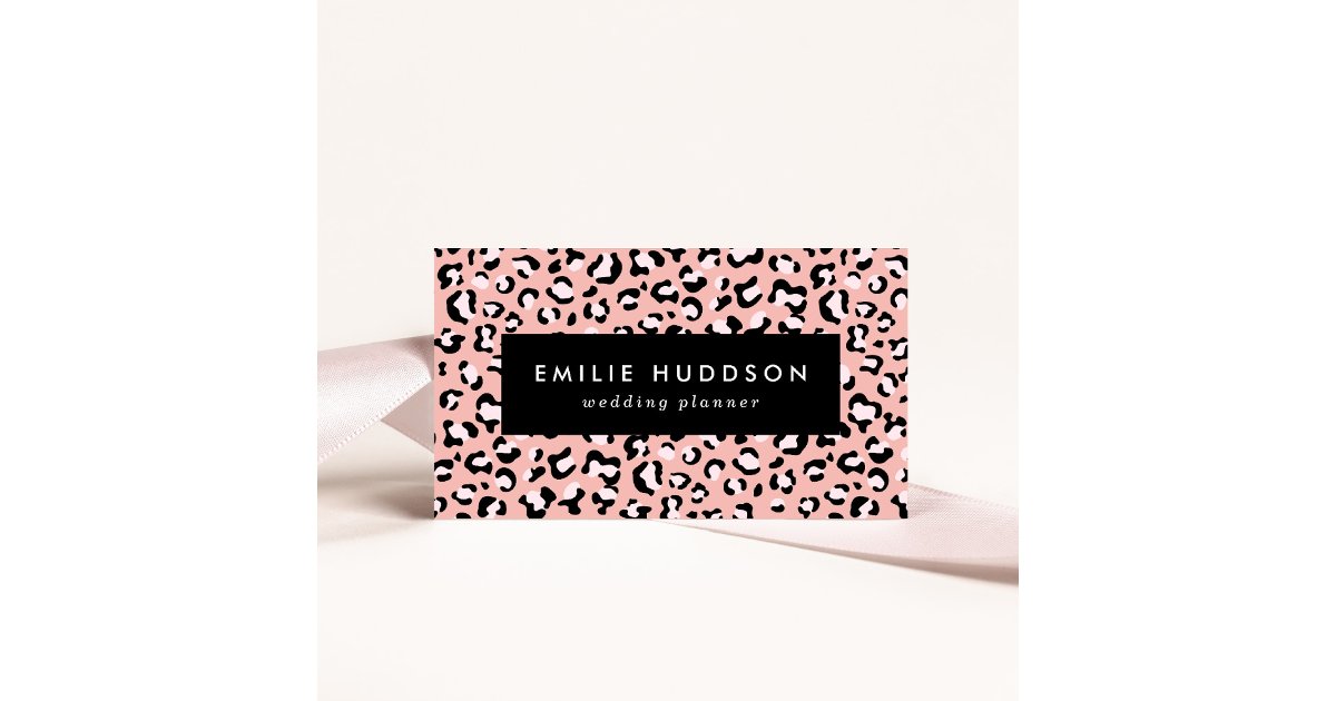Leopard Print, Leopard Spots, Pink Leopard Business Card | Zazzle