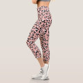 Leopard Print, Leopard Spots, Pink Leopard Capri Leggings | Zazzle